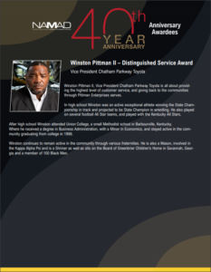 2020 Awardees – Winston Pittman II – NAMAD